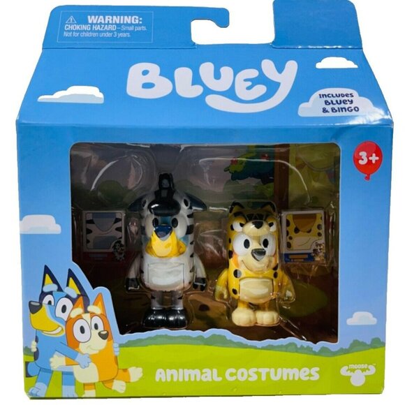 moose toys | Toys | Bluey Bingo Animal Costumes 25 Figures Zebra ...